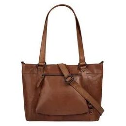 SPIKES & SPARROW Shopper SPIKES & SPARROW, Damen, Gr. B/H/T: 37cm x 26cm x 9cm onesize, braun (cognac), Leder, leicht gl&auml;nzend, unifarben, Taschen Shopper, echt Leder