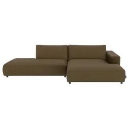 Ecksofa Musterring "Lucia", braun (messing), B:330cm H:81cm T:190cm, 100% Polyester, Sofas, Ecksofa, verschiedene Farben, gro&szlig;er Longchair mit Armlehne, B330 x T190 cm