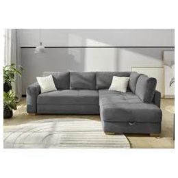 Jockenh&ouml;fer Ecksofa JOCKENH&Ouml;FER GRUPPE "Sunset, Dauerschlafsofa mit", grau (grau 426, 09), B:257cm T:105cm, Korpus: 100% Polyester;Kissen: 100% Polyester, Sofas, Ecksofa, Tonnentaschen-Federkern, 5cm Kaltschaumtopper, flexible montierbar, Topseller