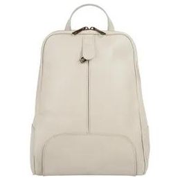Cityrucksack Samantha Look, Damen, Gr. B/H/T: 20cm x 32cm x 6cm, onesize, beige, Leder, Rindsleder, Rucks&auml;cke Cityrucksack, echt Leder, Made in Italy