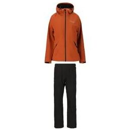 Regenanzug WEATHER REPORT "Gust Jr.", Jungen, Gr. 164, rot (orange), 100% Polyester, unifarben, Sportanz&uuml;ge Regenanzug, Mit 10.000 mm Wassers&auml;ule