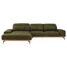 Wohnlandschaft Musterring "MR 2490 Ecksofa mit erstklassigem Sitzkomfort, Long-Life-Leder", gr&uuml;n (camouflage, b), B:342cm T:207cm, Sofas, Wohnlandschaft, Bronze-Fu&szlig; Sitzh&ouml;he 46cm, wahlweise mit Funktionen, Ma&szlig;e 342 x 207 cm