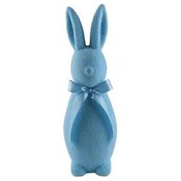 Dekofigur AM Design "Hase mit Schleife", blau, B:13cm H:41cm T:41cm, Polyresin, Dekofiguren, Osterdeko, in gr&uuml;n, rosa oder blau