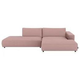 Ecksofa Musterring "Lucia", rosa (rosewood), B:330cm H:81cm T:190cm, 100% Polyester, Sofas, Ecksofa, verschiedene Farben, gro&szlig;er Longchair mit Armlehne, B330 x T190 cm