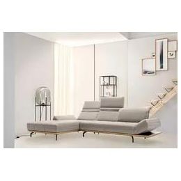 Ecksofa "CR.420, Designecksofa, L-Form", beige (graubeige, natur), B:313cm H:117cm T:212cm, CREATION BY ROLF BENZ, Sofas, Ecksofa, in 2 Qualit&auml;ten, Holzrahmen in Eiche Natur oder Nu&szlig;baum, Breite 313 cm