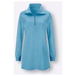 Longsweatshirt Classic Basics, Damen, Gr. 38, blau (aqua), 100% Baumwolle, unifarben, Sweatshirts