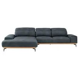 Wohnlandschaft Musterring "MR 2490 Ecksofa mit erstklassigem Sitzkomfort, Long-Life-Leder", blau (blau, s), B:342cm T:207cm, Sofas, Wohnlandschaft, Fu&szlig; Schwarz, Sitzh&ouml;he 46cm, wahlweise mit Funktionen, Ma&szlig;e 342x207 cm