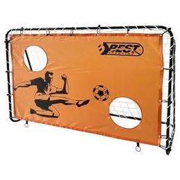Fu&szlig;balltor BEST Sporting "Fu&szlig;balltor mit Torwand 2 Schussl&ouml;cher", bunt (schwarz, orange), Sport-Tore, Kinder, B/H/L: 180cm x 120cm x 60cm, 1 Stk., B:180cm H:120cm L:60cm
