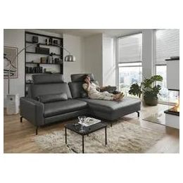 Ecksofa DIE PLANBAR "PN-EM20028 L-Form mit Kopfst&uuml;tzen", grau (anthrazit), B:248cm H:114cm T:179cm, Sofas, Ecksofa, wahlweise mit motorischem Canape