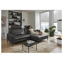 Ecksofa DIE PLANBAR "PN-EM20028 L-Form mit Kopfst&uuml;tzen", schwarz, B:248cm H:114cm T:179cm, Sofas, Ecksofa, wahlweise mit motorischem Canape, Topseller