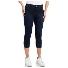 Caprijeans WONDERJEANS, Damen, Gr. 38, L&auml;nge 21, blau (blau used), Denim/Jeans, Obermaterial: 64% Baumwolle, 30% Polyamid, 6% Elasthan, unifarben, ca. Mitte Wade, Jeans, Sommerhose mit Stretch