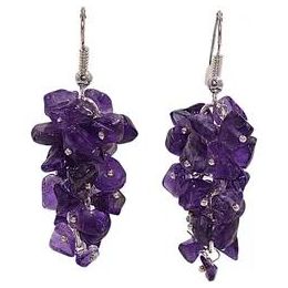 Paar Ohrhaken Firetti "Schmuck Geschenk Silber 925 Ohrschmuck Ohrringe Edelsteine", bunt (silberfarben, lila, lila), Ohrringe, Damen, Silber 925 (Sterlingsilber), Made in Germany - mit Amethyst