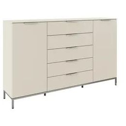 Kombikommode Rauch "Kommode T&uuml;rkommode Sideboard Kombikommode FLIPP", beige (beige (champagner)), B:180cm H:111cm T:42cm, Holzwerkstoff, Sideboards, Kombikommode, 2-t&uuml;rig mit 5 Schubladen und Soft-Close-Funktion in zwei Breiten