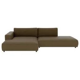 Ecksofa Musterring "Lucia", braun (messing), B:330cm H:81cm T:190cm, 100% Polyester, Sofas, Ecksofa, verschiedene Farben, gro&szlig;er Longchair mit Armlehne, B330 x T190 cm