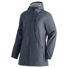 Parka Maier Sports "ArorA Loop W", Damen, Gr. 42, blau (graublau), 100% Polyester, Jacken Parka, Damen Jacke wasserdicht, Outdoorjacke, 3 Taschen au&szlig;en + Innentasche