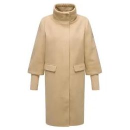 Langmantel Navahoo "Polarbl&uuml;te 14", Damen, Gr. L (40), beige, Oberstoff: 90% Polyacryl, 10% Viskose. Innenfutter: 100% Polyester. &Auml;rmelfutter: 100% Polyester, gerade knielang, hoch geschlossener Ausschnitt, &Auml;rmel ohne &Auml;rmelschlitz Rippstrickb&uuml;ndchen, M&auml;ntel, modischer Damen Mantel in Woll-Optik mit Rippstrick&auml;rmeln