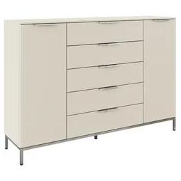 Kombikommode Rauch "Kommode T&uuml;rkommode Sideboard Kombikommode FLIPP", beige (beige (champagner)), B:160cm H:111cm T:42cm, Holzwerkstoff, Sideboards, Kombikommode, 2-t&uuml;rig mit 5 Schubladen und Soft-Close-Funktion in zwei Breiten