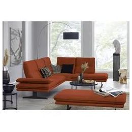 Ecksofa W.Schillig "broadway, Designsofa, toller Sitzkomfort, zeitlos, elegant, L-Form", braun (cognac z69), B:284cm H:94cm T:224cm, Longlife Xtra-Leder Z69: Das feinnarbige, gedeckte Softleder Z69 besticht durch seine au&szlig;ergew&ouml;hnliche Weichheit im trendigen &raquo;Vintage-Look&laquo;, Hautst&auml;rke 0, 9 - 1, 1 mm, Sofas, Ecksofa, Sitztiefenverstellung, Kopfteil- & Seitenteilverstellung, Breite 284cm