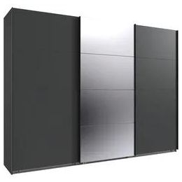 Kleiderschrank wimex "Mugano, Made in Germany, Lieferung bis in Deine Etage und Stellort", schwarz (grafit, griffe schwarz), B:270cm H:208cm T:65cm, Holzwerkstoff, Schr&auml;nke, Kleiderschrank, 3 Schwebet&uuml;ren, gro&szlig;e Gr&ouml;&szlig;en, mit oder ohne Spiegel, Metallgriffe