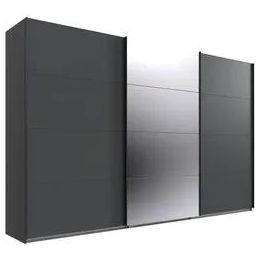 Kleiderschrank wimex "Mugano, Made in Germany, Lieferung bis in Deine Etage und Stellort", schwarz (grafit, griffe schwarz), B:313cm H:208cm T:65cm, Holzwerkstoff, Schr&auml;nke, Kleiderschrank, 3 Schwebet&uuml;ren, gro&szlig;e Gr&ouml;&szlig;en, mit oder ohne Spiegel, Metallgriffe