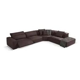 Ecksofa Egoitaliano "Beverly, extravangantes Designsofa mit erstklassigem Sitzkomfort", braun (dunkelbraun), B:378cm H:95cm T:282cm, Leder CAREZZA (echtes Rindsleder) ist ein Naturleder, dass die urspr&uuml;nglichen Eigenschaften der Haut nicht ver&auml;ndert. Das Vorhandensein von verheilten Narben, K&ouml;rnungsunterschiede, Falten, Adern, Unterschiede in den Farbt&ouml;nen und andere Spuren, die die Natur auf dies
