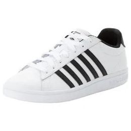 Sneaker K-Swiss "COURT TIEBREAK II", Herren, Gr. 42, schwarz-wei&szlig; (wei&szlig;, schwarz, wei&szlig;), Leder, Schuhe Sneaker