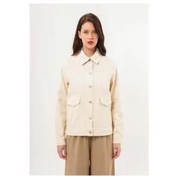 Outdoorjacke FRESHLIONS "Kalia", Damen, Gr. M, beige (ecru), 100% Baumwolle, lang, Jacken Outdoorjacke, im klassischen Design