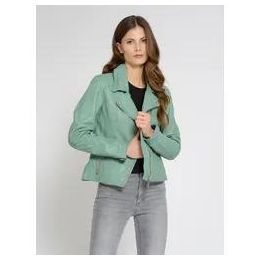 Lederjacke Maze "42021206", Damen, Gr. S, gr&uuml;n (dusty jade), Obermaterial: 100% Leder. Innenfutter: 100% Polyester. &Auml;rmelfutter: 100% Polyester, Jacken