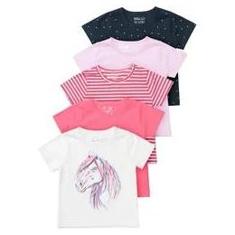 T-Shirt STACCATO "Pferd", M&auml;dchen, Gr. 92/98, wei&szlig;, Oberstoff: 100% Baumwolle., Rundhals, Shirts T-Shirt, 5-er Set