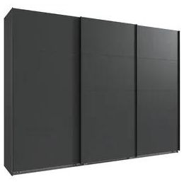 Kleiderschrank wimex "Mugano, Made in Germany, Lieferung bis in Deine Etage und Stellort", schwarz (grafit, griffe schwarz), B:270cm H:208cm T:65cm, Holzwerkstoff, Schr&auml;nke, Kleiderschrank, 3 Schwebet&uuml;ren, gro&szlig;e Gr&ouml;&szlig;en, mit oder ohne Spiegel, Metallgriffe