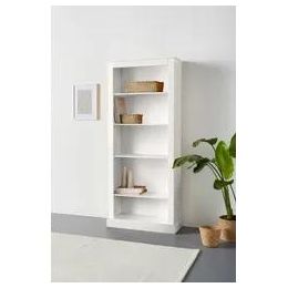 B&uuml;cherregal OTTO HOME "Liotta", wei&szlig;, B:77cm H:180cm T:31cm, Massivholz, Regale, B&uuml;cherregal, mit 4 verstellbare Einlegeb&ouml;den, aus massivem Kiefernholz