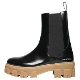 Schn&uuml;rboots N91 "Style Choice MN", Damen, Gr. 40, schwarz (schwarz, hellbraun), Leder, Schuhe Schn&uuml;rboots