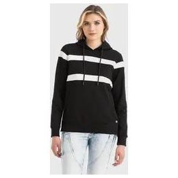 Cipo & Baxx Sweatshirt CIPO & BAXX "HOODIE SWEATSHIRT", Damen, Gr. XL, schwarz, 80% Baumwolle, 15% Polyester, 5% Elasthan, bedruckt, Basic, regular fit normal, Sweatshirts Sweatshirt, Ein Must-have f&uuml;r deine Garderobe