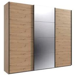 Kleiderschrank wimex "Mugano, Made in Germany, Lieferung bis in Deine Etage und Stellort", schwarz (artisan, eiche nachbildung, griffe schwarz), B:270cm H:236cm T:65cm, Holzwerkstoff, Schr&auml;nke, Kleiderschrank, 3 Schwebet&uuml;ren, gro&szlig;e Gr&ouml;&szlig;en, mit oder ohne Spiegel, Metallgriffe