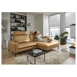 Ecksofa DIE PLANBAR "PN-EM20028 L-Form mit Kopfst&uuml;tzen", gelb (kurkuma), B:248cm H:114cm T:179cm, Sofas, Ecksofa, wahlweise mit motorischem Canape