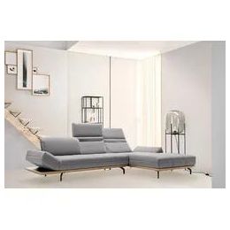 Ecksofa "CR.420, Designecksofa, L-Form", grau (lichtgrau, schwarzgrau), B:313cm H:117cm T:212cm, CREATION BY ROLF BENZ, Sofas, Ecksofa, in 2 Qualit&auml;ten, Holzrahmen in Eiche Natur oder Nu&szlig;baum, Breite 313 cm