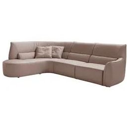 Ecksofa Egoitaliano "Puffy, extravagant & edel, Retro Designsofa, hoher Sitzkomfort, L-Form", beige (safari), B:330cm H:88cm T:205cm, Leder &raquo;BULL&laquo; (echtes Rindsleder). Geschliffenes, pigmentiertes und behandeltes Rindsleder mit einer Dicke von 1, 3-1, 5 mm. Dieses Leder zeigt eine ziemlich weiche Hand mit einem halb undurchsichtigen Aussehen. Es handelt sich um ein gesch&uuml;tztes Leder. Eine leichte 