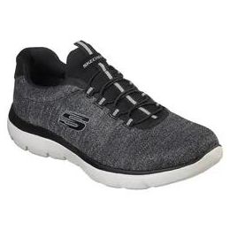 Slip-On Sneaker Skechers "SUMMITS", Herren, Gr. 42, schwarz-wei&szlig; (schwarz, wei&szlig;), Textil, Schuhe, Slipper, Freizeitschuh in komfortabler Schuhweite, Topseller