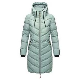 Wintermantel Marikoo "Armasa", Damen, Gr. S (36), gr&uuml;n (hellmint), Oberstoff: 100% Polyester; Futter: 100% Polyester; Wattierung: 100% Polyester; &Auml;rmelfutter: 100% Polyester, tailliert ca. Mitte Oberschenkel, hoch geschlossener Ausschnitt, &Auml;rmel ohne &Auml;rmelschlitz Rippstrickb&uuml;ndchen, M&auml;ntel Wintermantel, modischer Damen Winter Steppmantel mit Kapuze