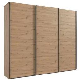 Kleiderschrank wimex "Mugano, Made in Germany, Lieferung bis in Deine Etage und Stellort", schwarz (artisan, eiche nachbildung, griffe schwarz), B:270cm H:236cm T:65cm, Holzwerkstoff, Schr&auml;nke, Kleiderschrank, 3 Schwebet&uuml;ren, gro&szlig;e Gr&ouml;&szlig;en, mit oder ohne Spiegel, Metallgriffe