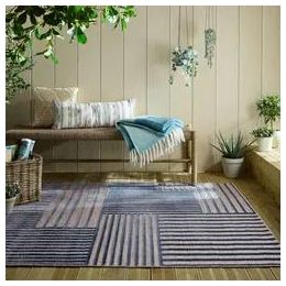 Teppich FLAIR RUGS "Vigo Blocks", blau, B:80cm H:4mm L:150cm, Kunstfaser, Teppiche, Teppich, Vigo Blocks Indoor Outdoor-Teppich