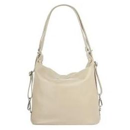 Shopper Samantha Look, Damen, Gr. B/H/T: 31cm x 29cm x 11cm onesize, beige, Leder, leicht gl&auml;nzend, unifarben, Taschen Shopper, echt Leder, Made in Italy