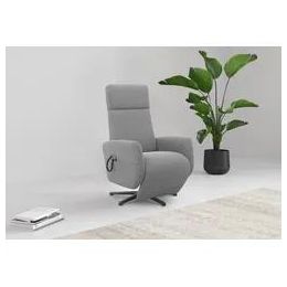 TV-Sessel Home Affaire "Rochelle, inkl. Kopfteilverstellung & 360 Drehfunktion", grau, B:71cm H:110cm T:82cm, 100% Polyester, Sessel, wahlweise mit 2 Motoren, Akku & Aufstehhilfe