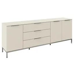 Kombikommode Rauch "Kommode T&uuml;rkommode Sideboard Kombikommode FLIPP", beige (beige (champagner)), B:200cm H:72cm T:42cm, Holzwerkstoff, Sideboards, Kombikommode, 3-t&uuml;rig mit 3 Schubladen und Soft-Close-Funktion