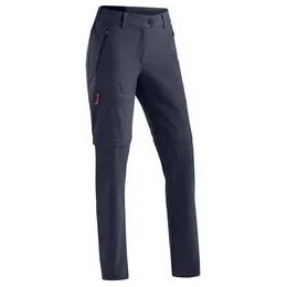 Outdoorhose Maier Sports "Nata Zip Loop", Damen, Gr. 18, Kurzgr&ouml;&szlig;en, blau (dunkelblau), 100% Polyester, Hosen Outdoorhose, Damen Zip-Off Wanderhose, atmungsaktive Trekkinghose, Regular Fit