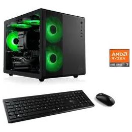 CSL PC "Cube V24224", schwarz, Microsoft Windows 11 Home (64 Bit), 16 GB RAM 500 GB SSD, Desktop-PCs, PC
