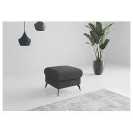 Polsterhocker Home Affaire "Rochelle", grau (dunkelgrau), B:58cm H:50cm T:58cm, 95% Polyester 5% Polyamid, Hocker, Polsterhocker, moderne 15 cm Metallf&uuml;&szlig;e