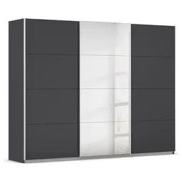 Schwebet&uuml;renschrank OTTO HOME "Kleiderschrank Schrank Schlafzimmerschrank Garderobe AGORDO", grau (graumetallic, griffleisten alufarbig), B:271cm H:210cm T:62cm, Holzwerkstoff, Schr&auml;nke, Schwebet&uuml;renschrank, Top Innenausstattung, in 4 Breiten und 2 H&ouml;hen MADE IN GERMANY, Topseller