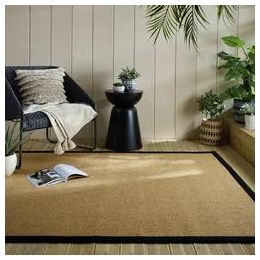 Teppich FLAIR RUGS "Sisal Look", schwarz, B:160cm H:6mm L:230cm, Kunstfaser, Teppiche, Teppich, Sisal Look Border Indoor Outdoor Bodenl&auml;ufer Teppich