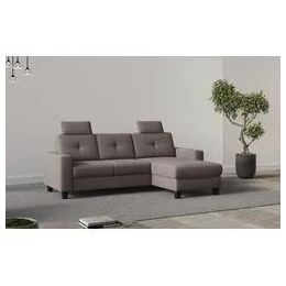 Ecksofa Home Affaire "Varese", grau (taupe), B:239cm H:91cm T:164cm, 90% Polyester 10% Polyamid, Sofas, Ecksofa, wahlweise mit Bettfunktion und Bettkasten